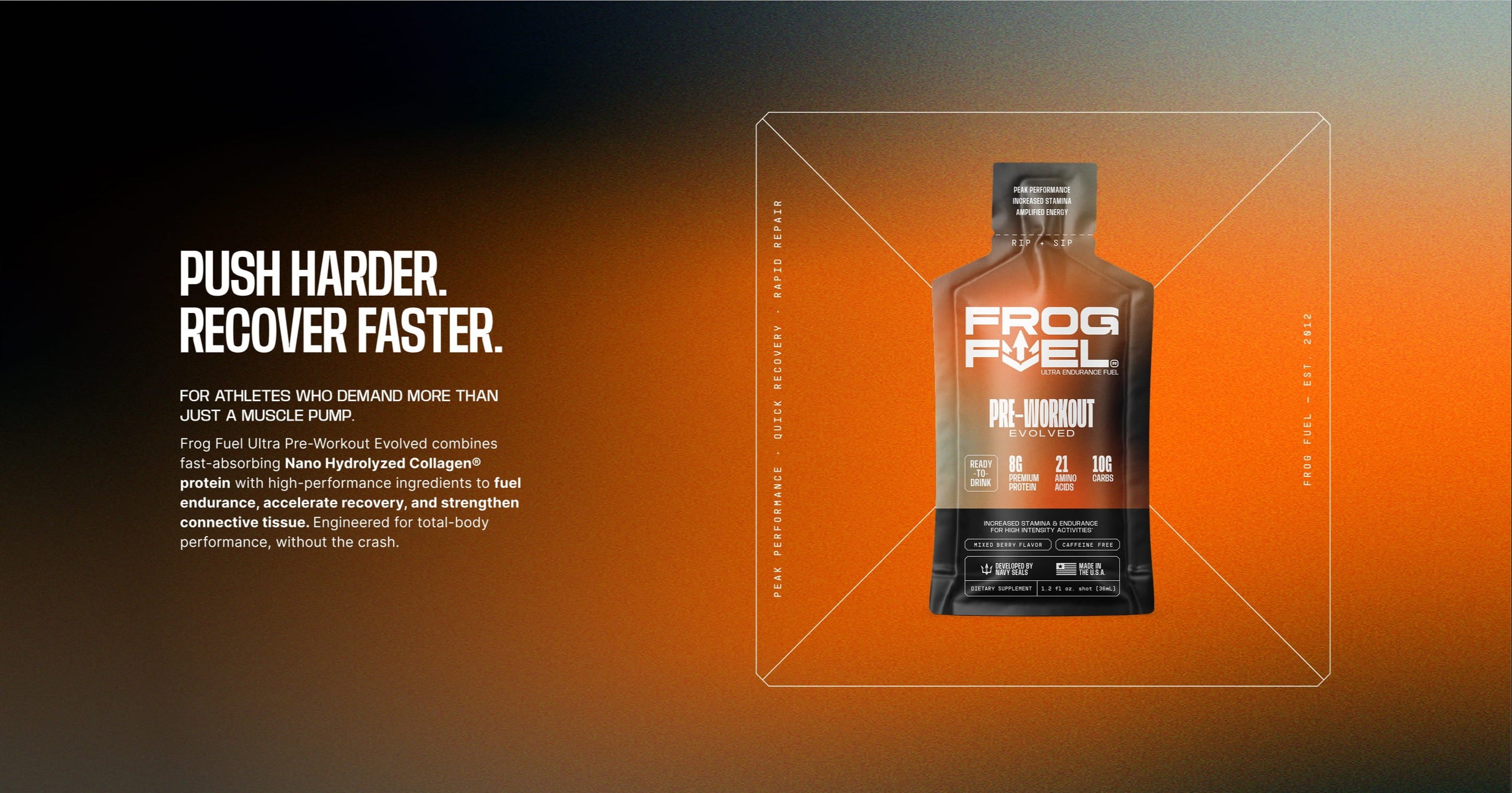 Caffeine Free Pre-Workout Shot | Frog Fuel
